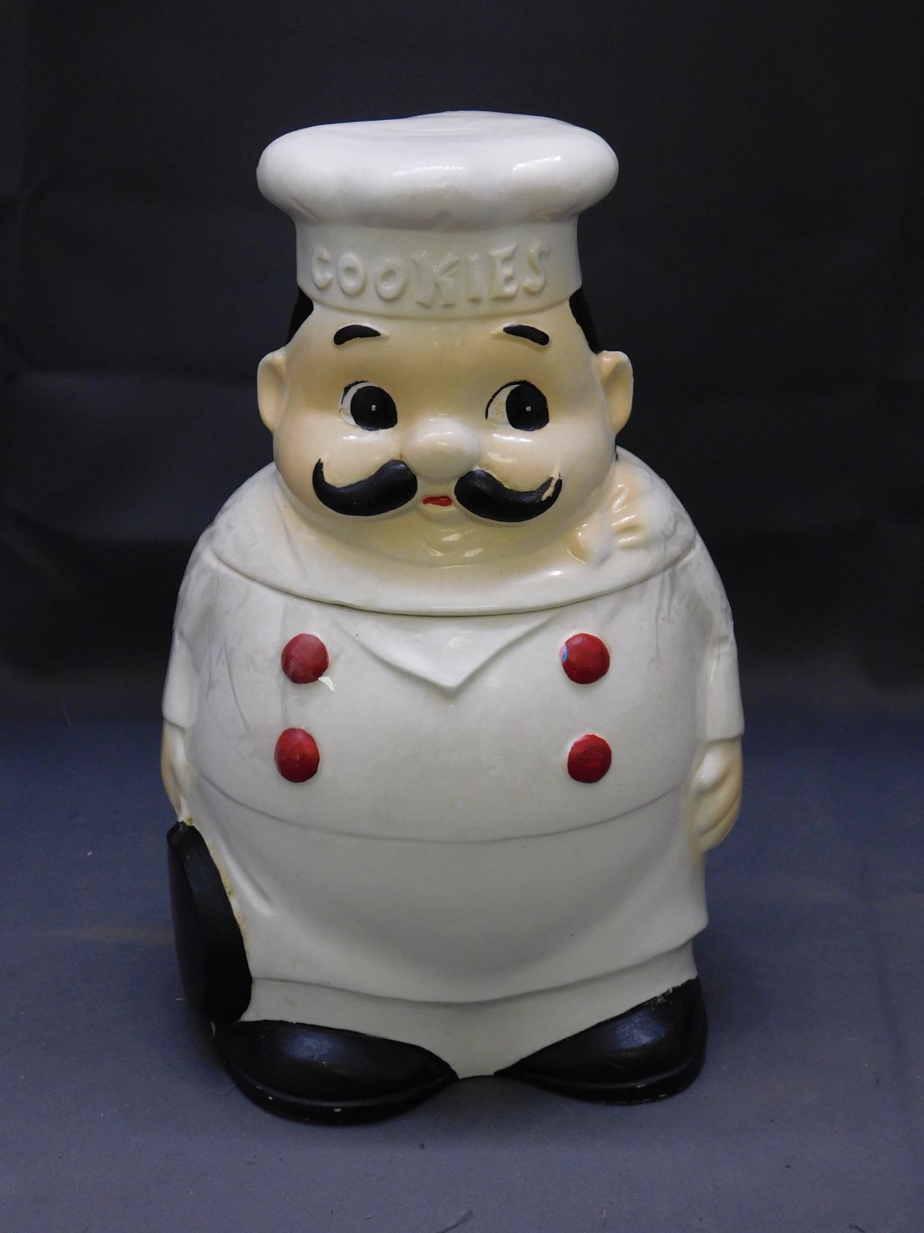 Ceramic Cookie Jar Chef 11" Japan