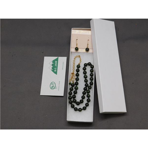 BC Jade Necklace & Earrings Set "Pan Pacific"