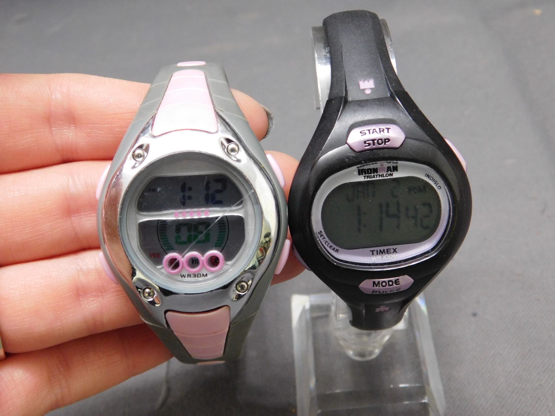 Lot of 2 Digital Women's Sport Watches *running Timex and TGHK