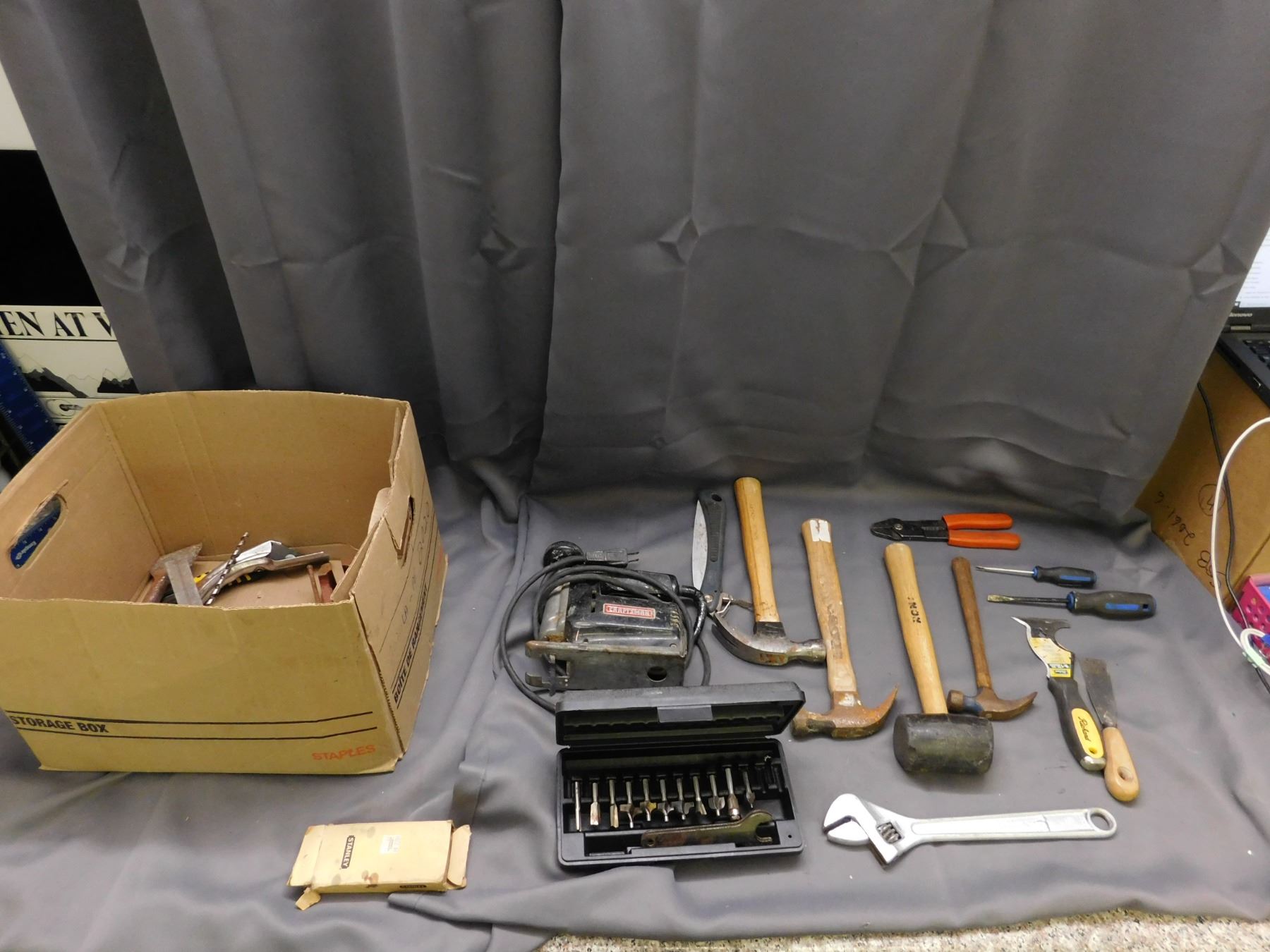 Lot of Misc Hand Tools, Craftsman Jigsaw, Hammer, Mallet, Screwdrivers ...