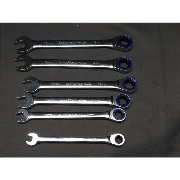 Lot of 6 Goodyear Racing Ratchet Wrenches 8mm-15mm