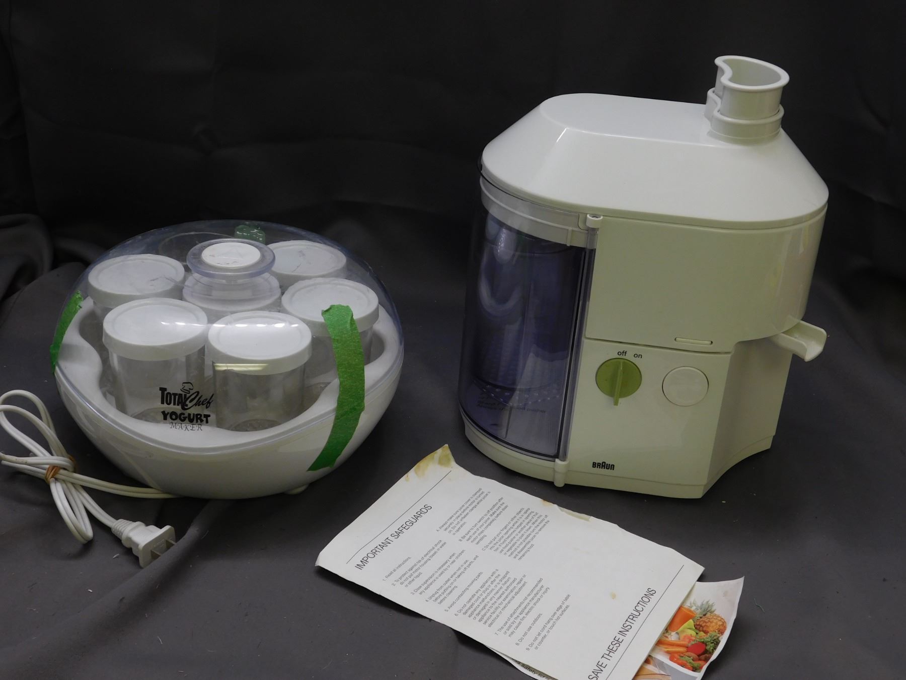 Braun Juicer and Total Chef Yogurt Maker