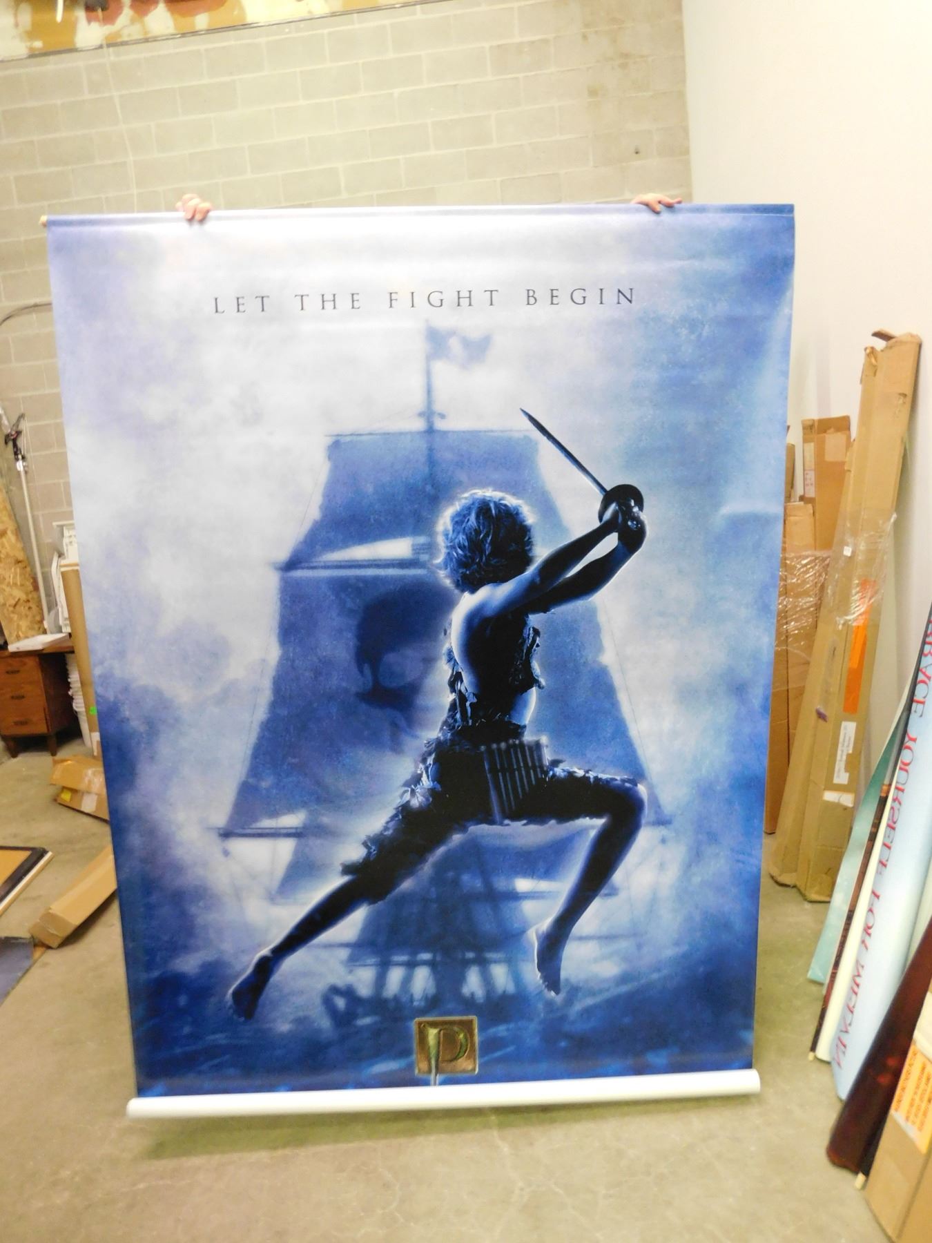 Lot of 5 Vinyl Movie Theatre Posters "Peter Pan" "Shark Water ...