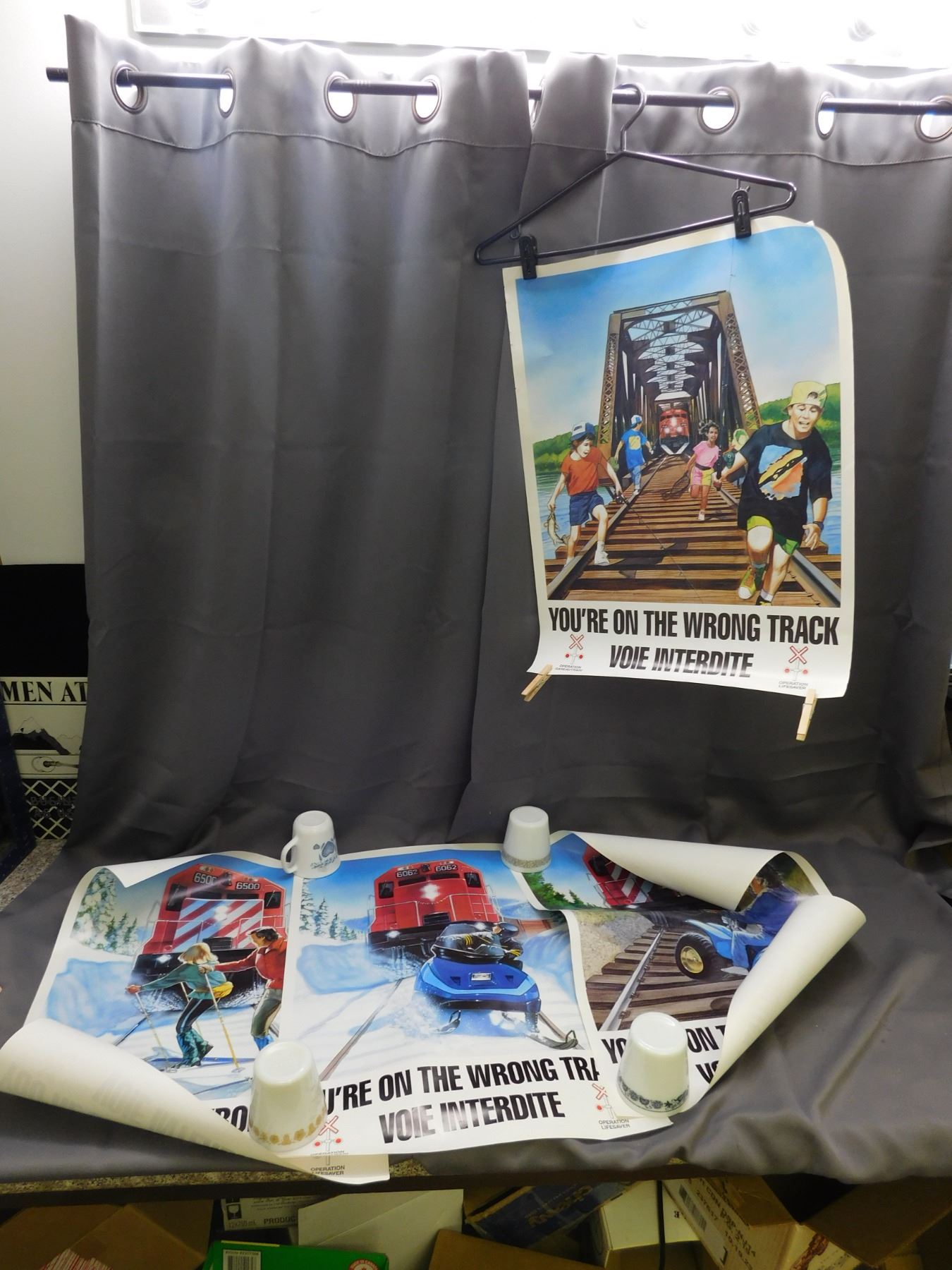 Lot of 4 Railroad Train Safety Posters 18" x 24"