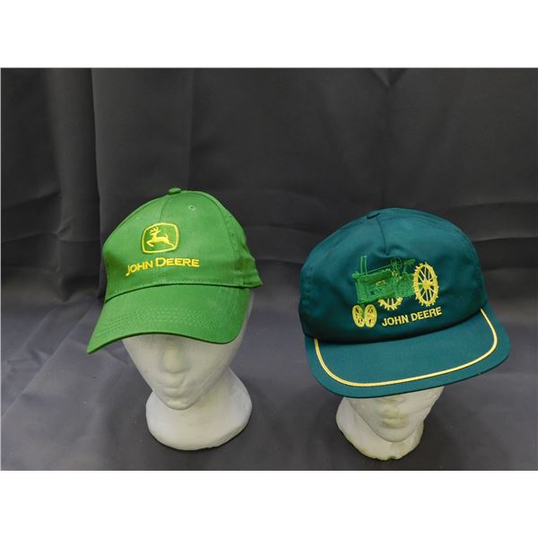 Lot of 2 John Deere Tractor Heads Farmer Hats 1991 Collector Hat 1st ...