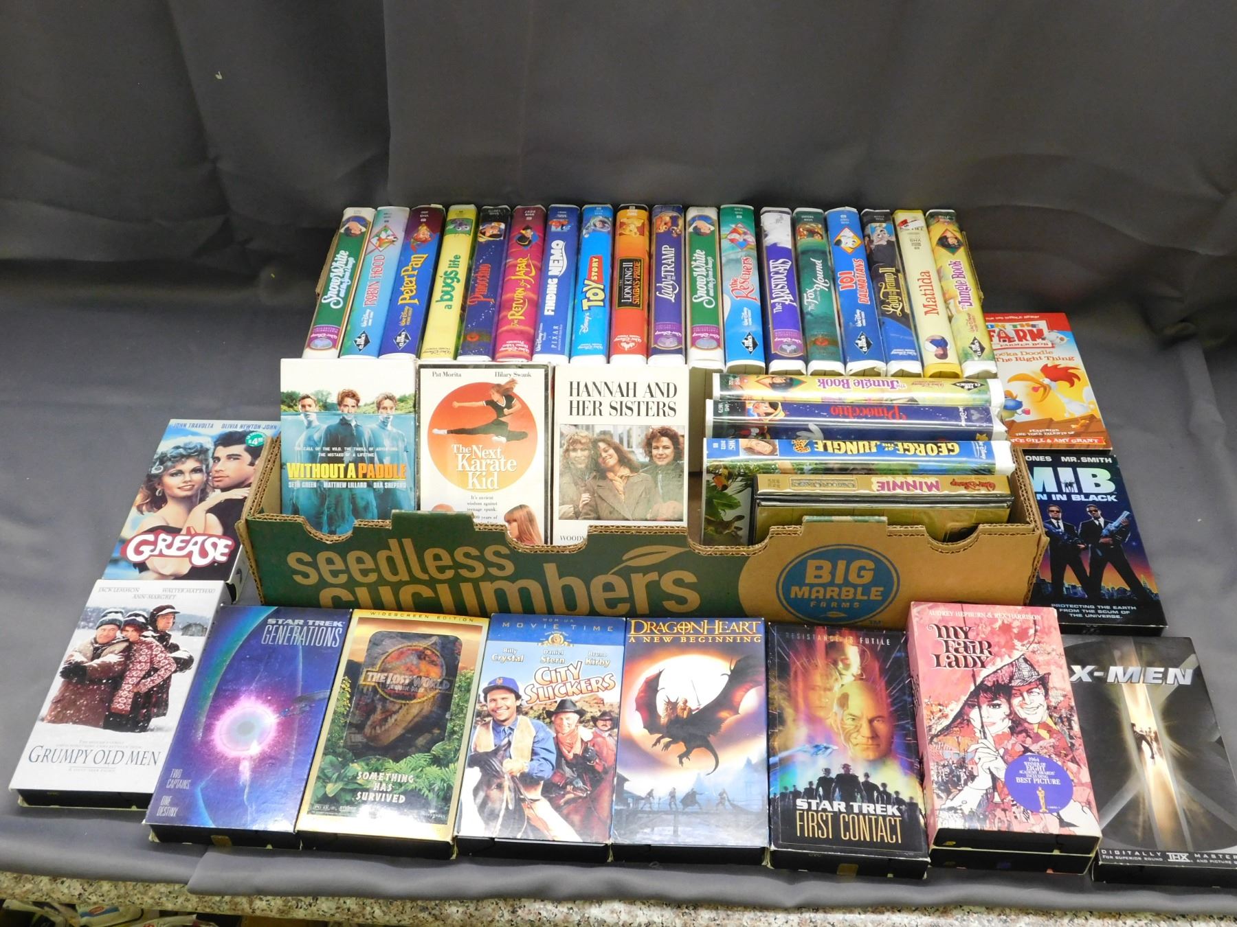 36 VHS Tapes Disney Clamshells Pixar, Kids Movies, Assorted Action ...