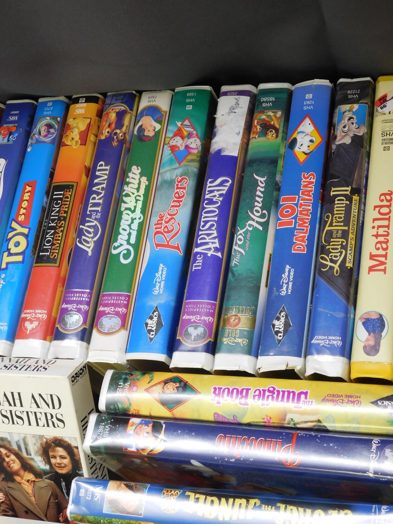 36 VHS Tapes Disney Clamshells Pixar, Kids Movies, Assorted Action ...