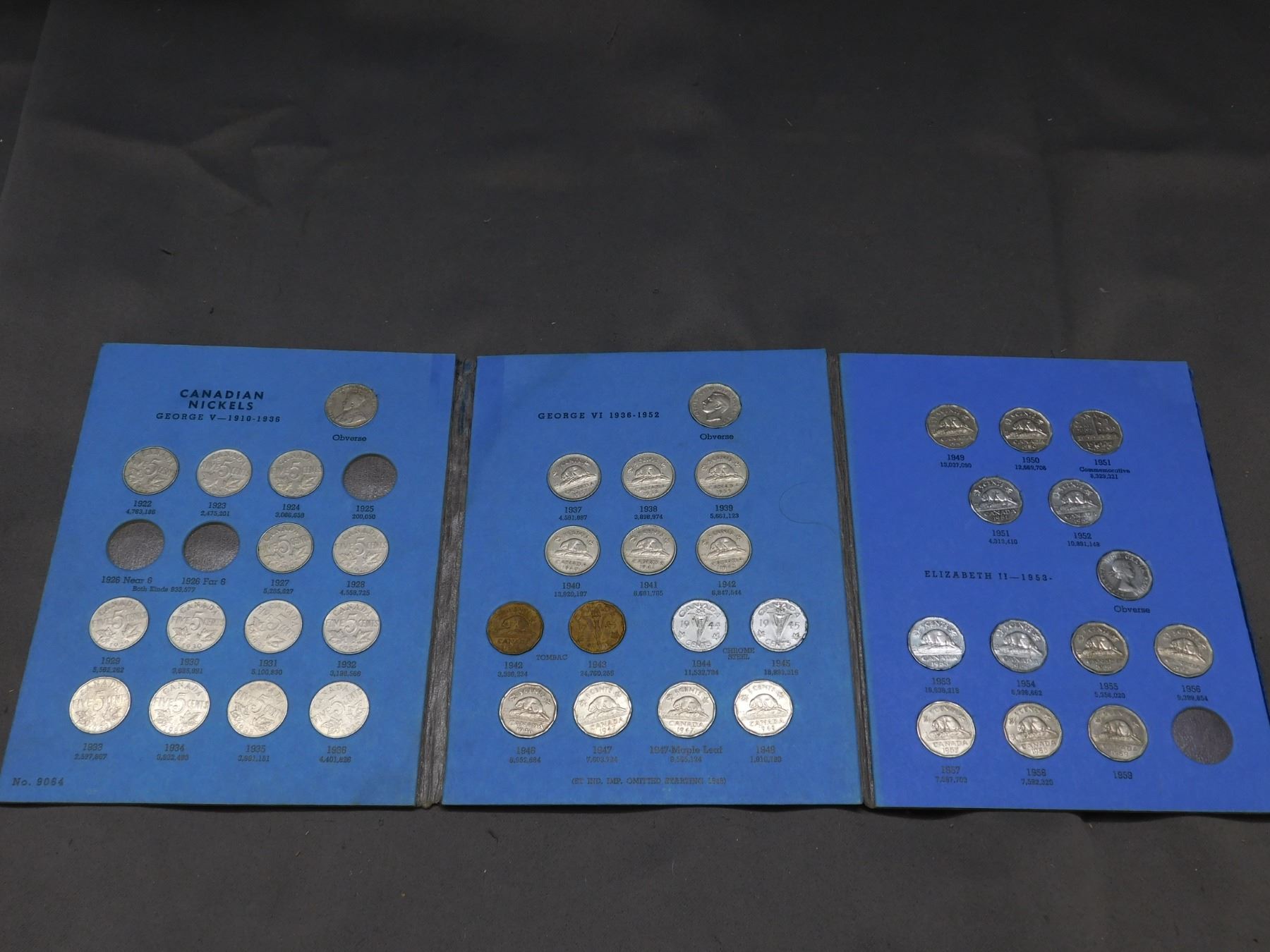 Canadian 5c Nickel Collection 42 Coins 1938, 39, 40, 41, 46, 47, 48, etc