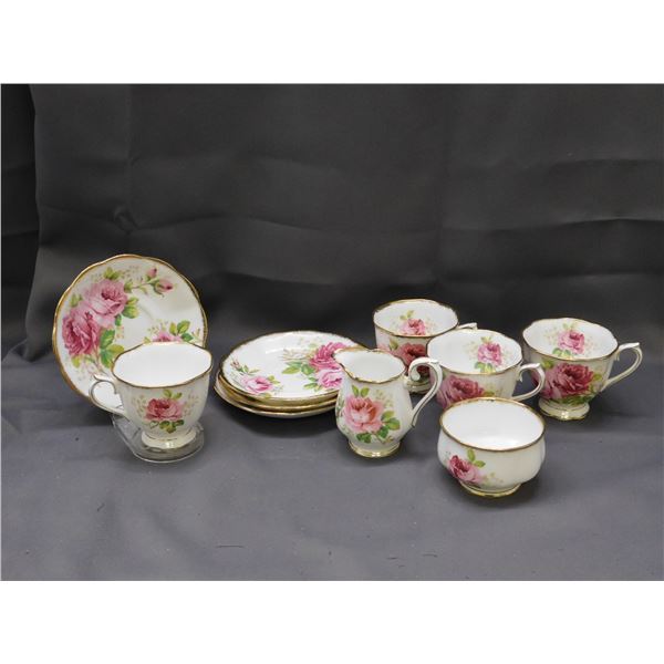4 Person Tea Service Set Royal Albert American Beauty Tea Cups ...