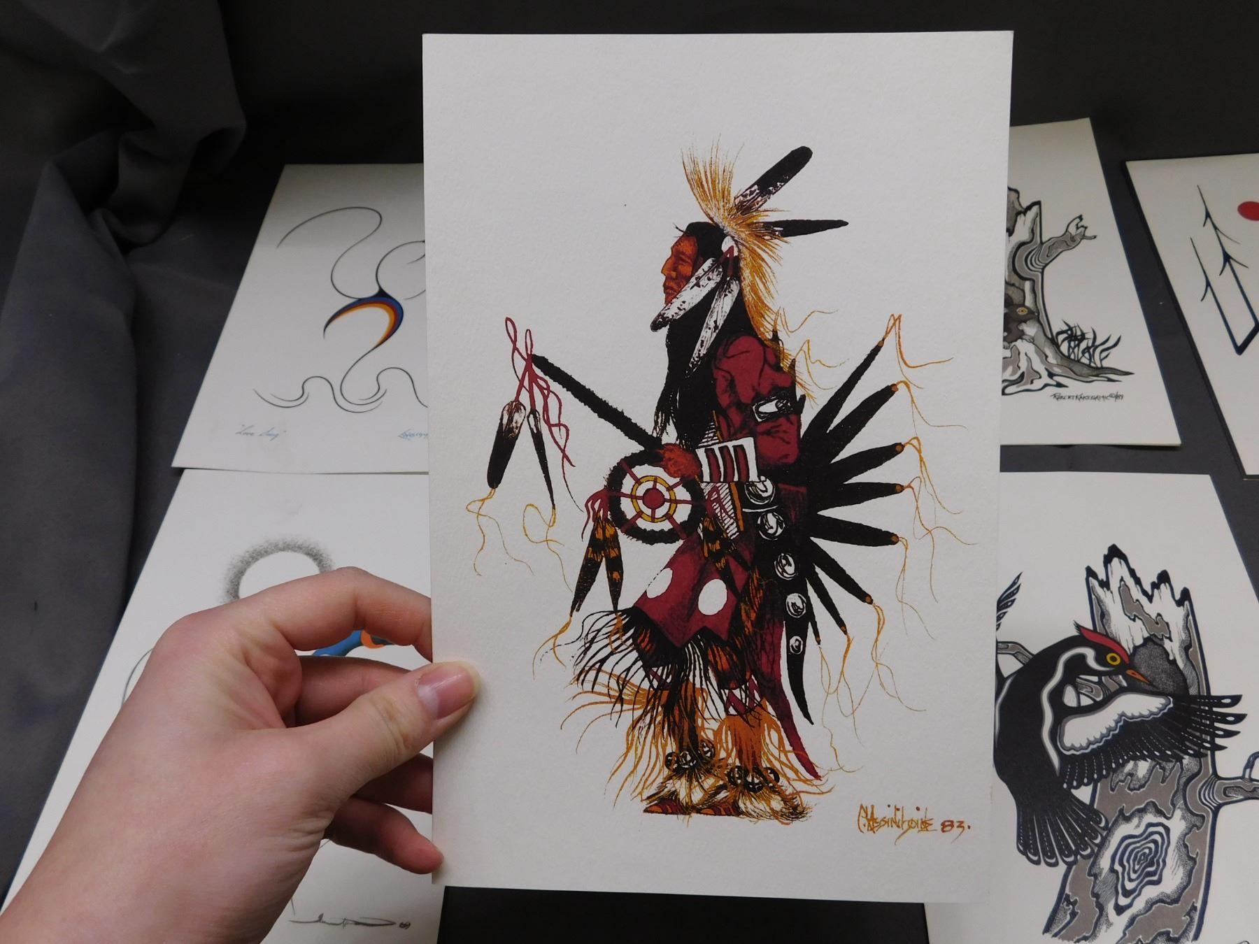Lot of 7 Indigenous Art Cards incl Robert Kakegamic, Etc Great Canadian ...