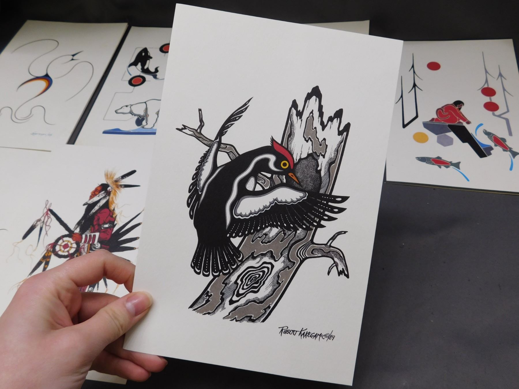 Lot of 7 Indigenous Art Cards incl Robert Kakegamic, Etc Great Canadian ...