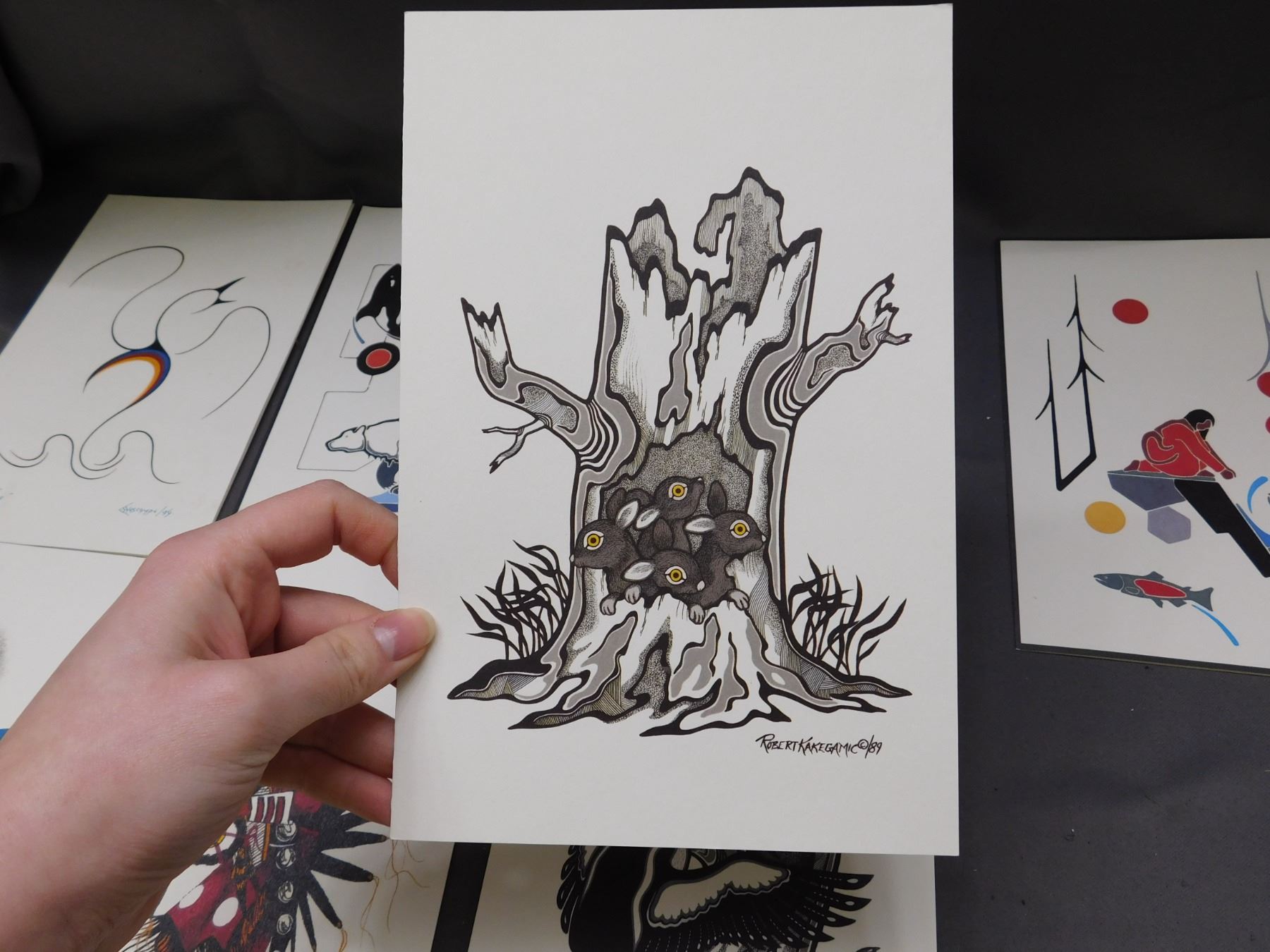 Lot of 7 Indigenous Art Cards incl Robert Kakegamic, Etc Great Canadian ...