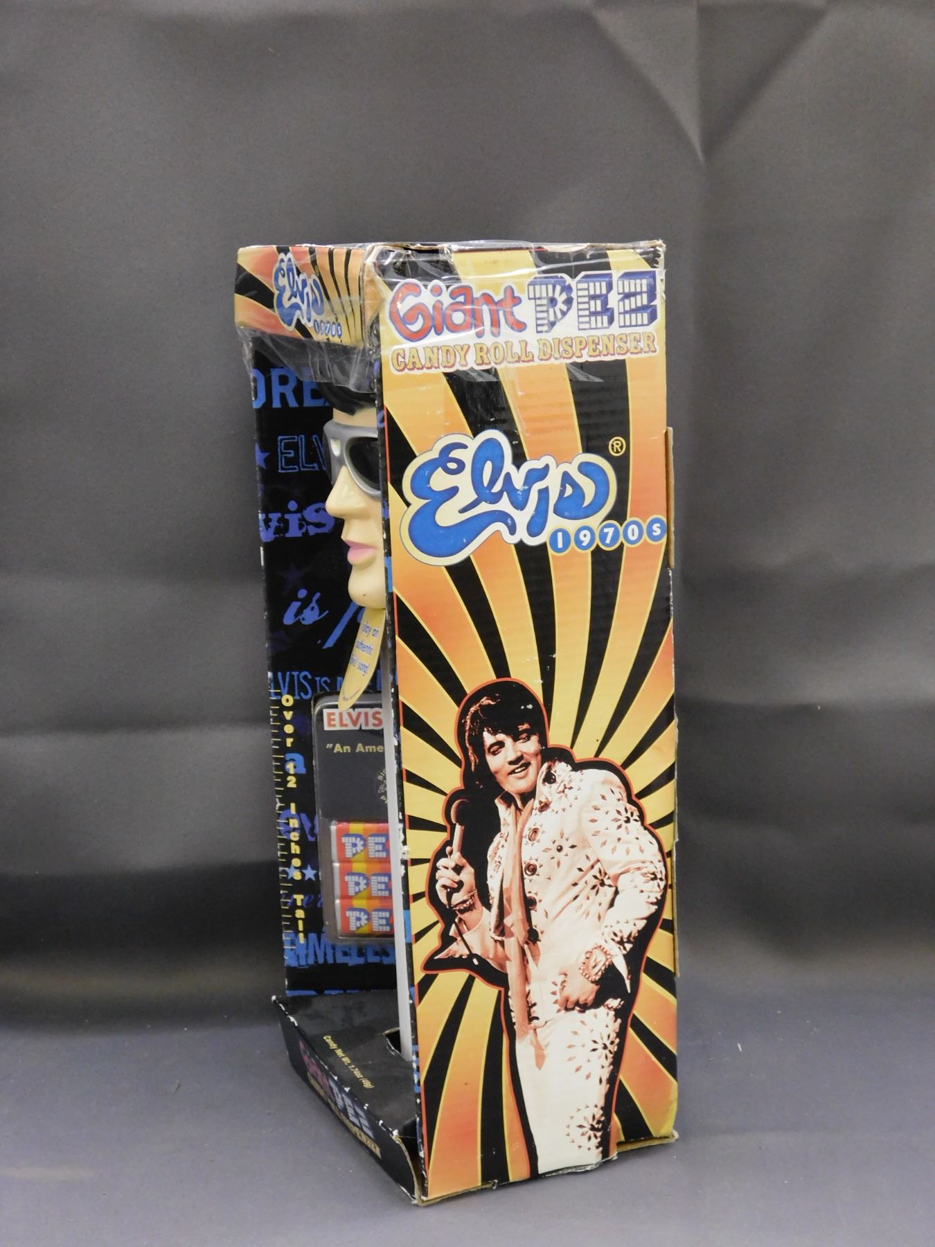 Elvis 1970s Giant PEZ Candy Roll Dispenser in Box