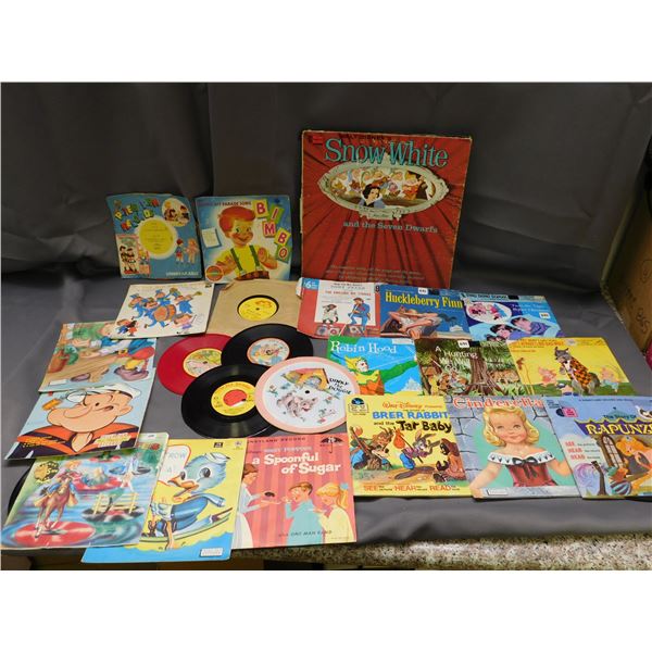 Lot of Children's Records Vinyl Mostly 45s Snow White, Cinderella ...