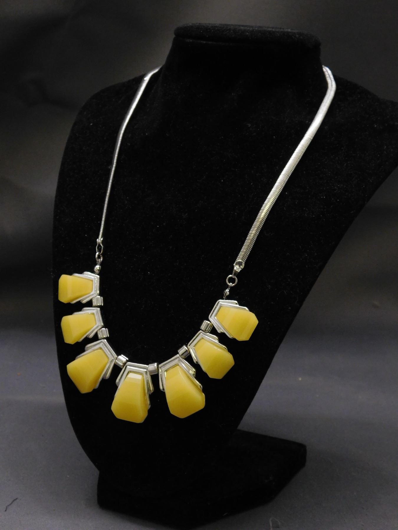 Art Deco Peter Nygard Yellow Stone Necklace (signed)