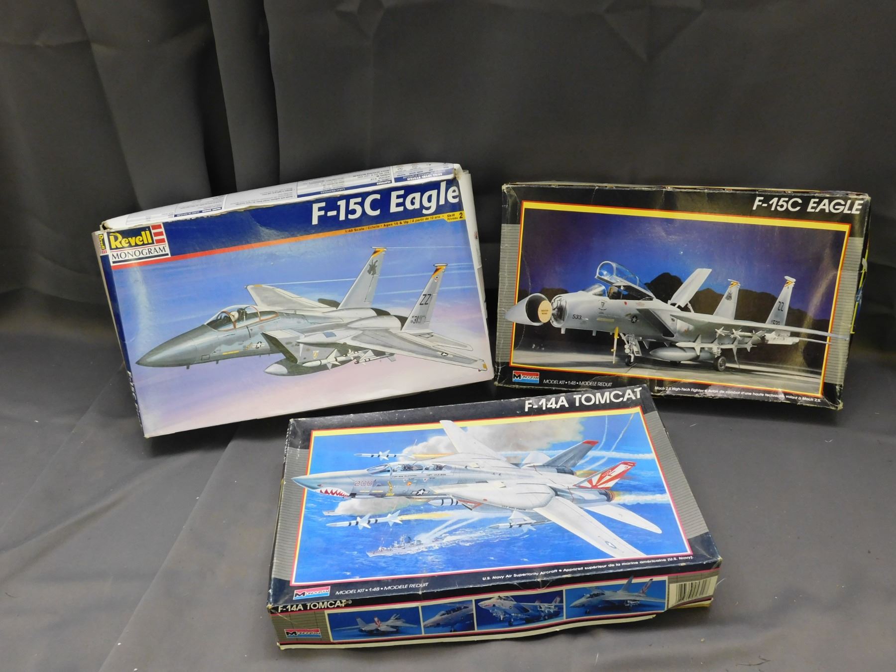 Lot of 3 Model Kits Revell F-15C Eagle (complete), F-15C EAGLE Monogram ...