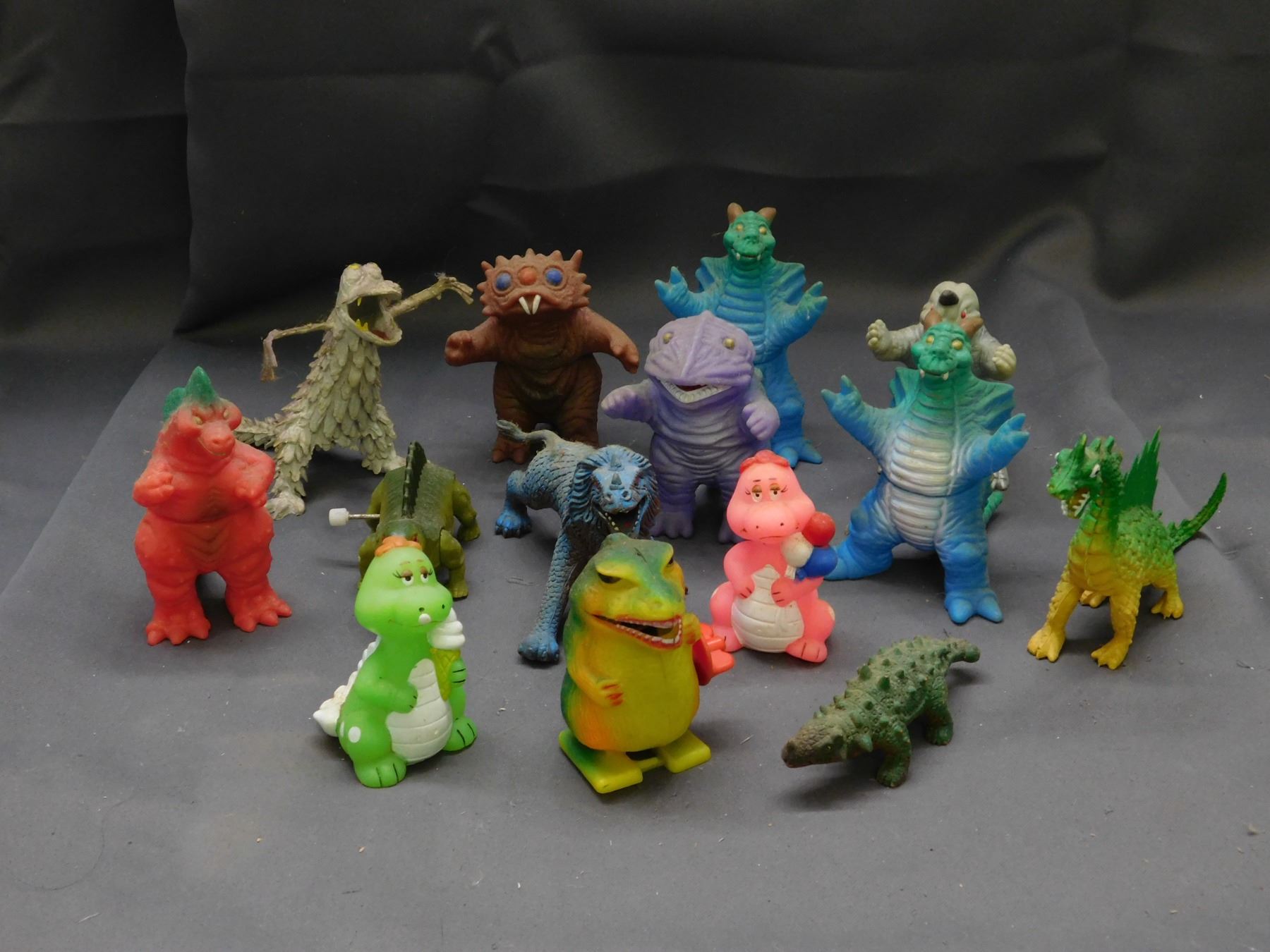 Vintage 80s 90s Rubber Monster Toys, Bath Toys, Dinosaurs