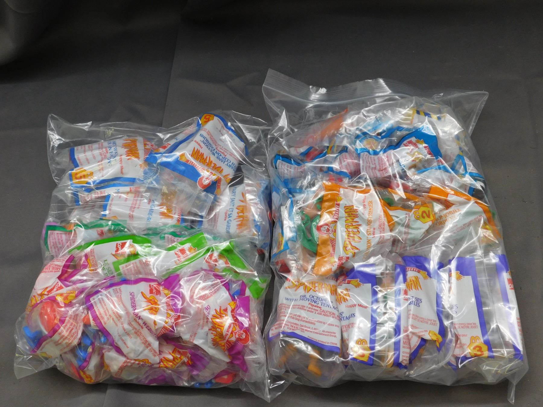 Bundle of Spider-Man McDonalds Fast Food Premiums Toys 1995 all NEW BAGGED