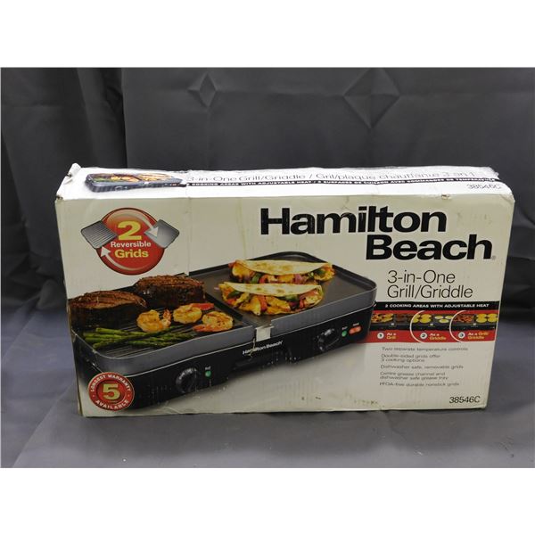 Hamilton Beach 3-in-1 Grill / Griddle BOXED