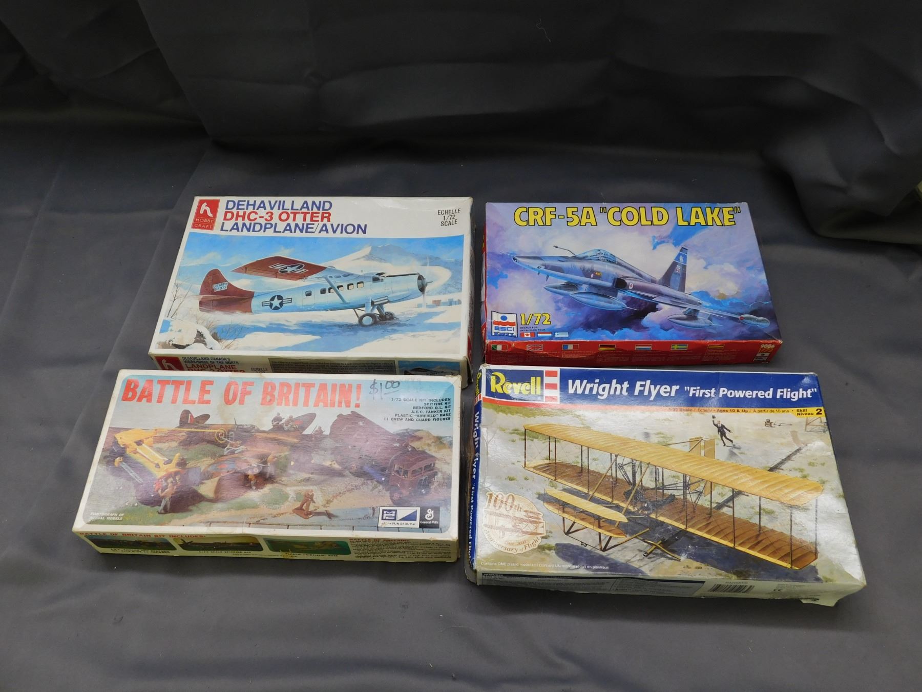 Lot of 4 Started Model Kits ESCI CRF-5A Cold Lake & Revell Wright Flyer ...