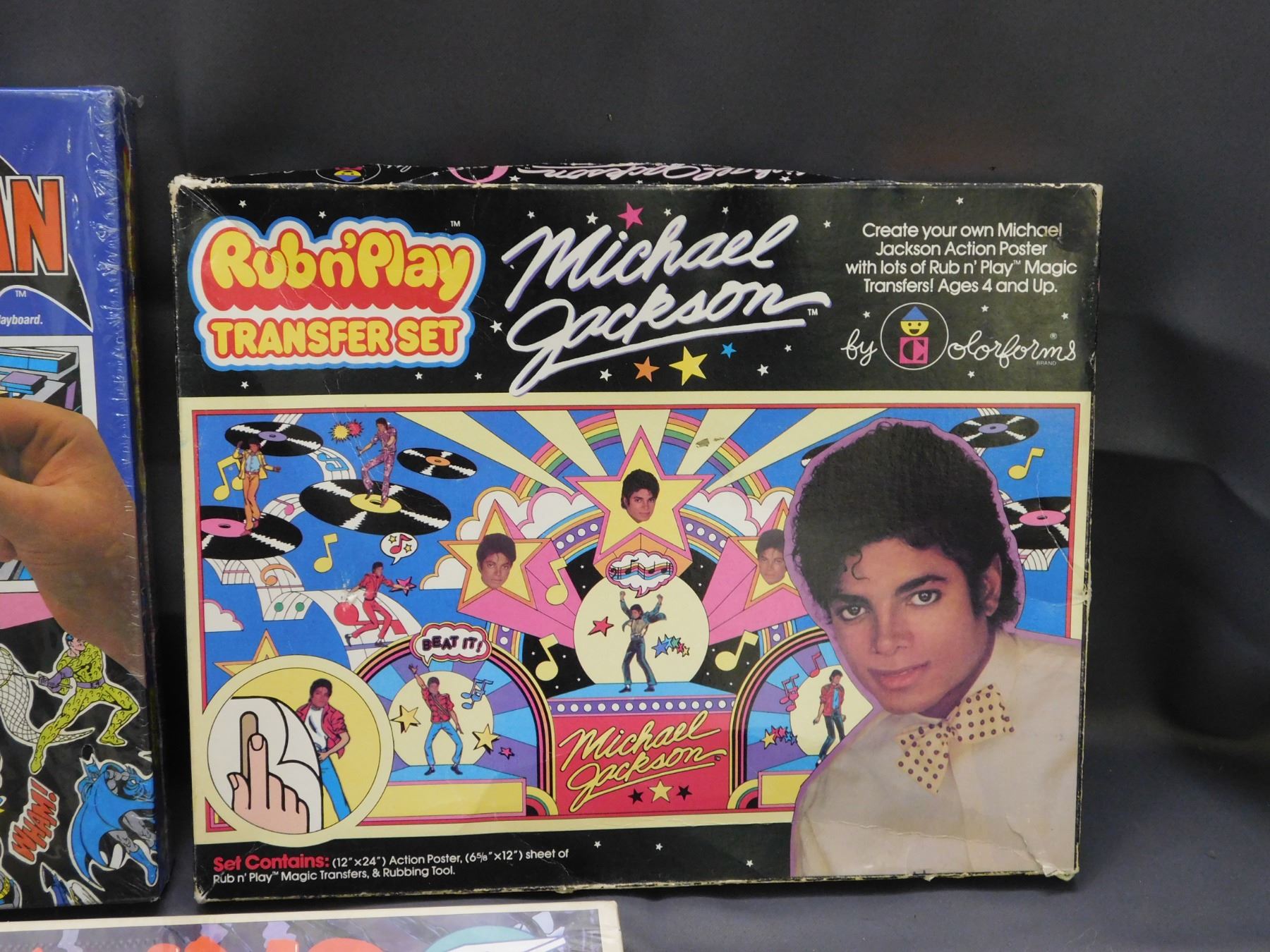 Lot of 3 SEALED Vintage Batman Comic Kit Colorform, Michael Jackson Rub ...