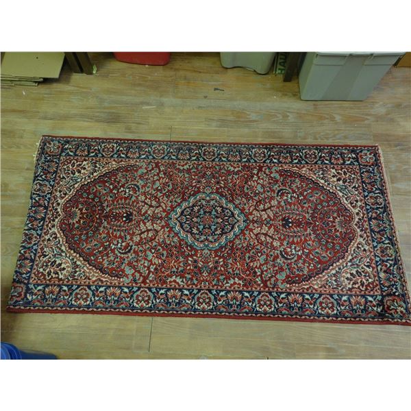 Hand Stitched Persian Rug 6ft x 3ft Red Ornate Floral Pattern