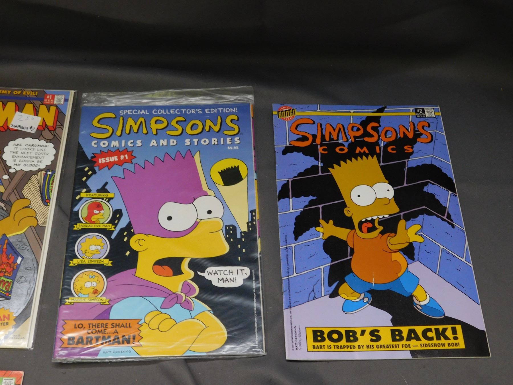 Lot of 8pc Bartman & Simpsons Comics & Stories #1, Simpsons Comics #2-5 ...