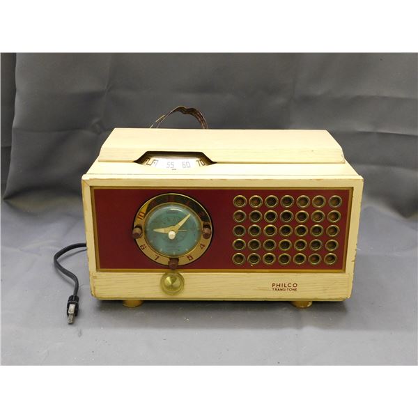 Vintage Tube Clock Radio Philco Transitone