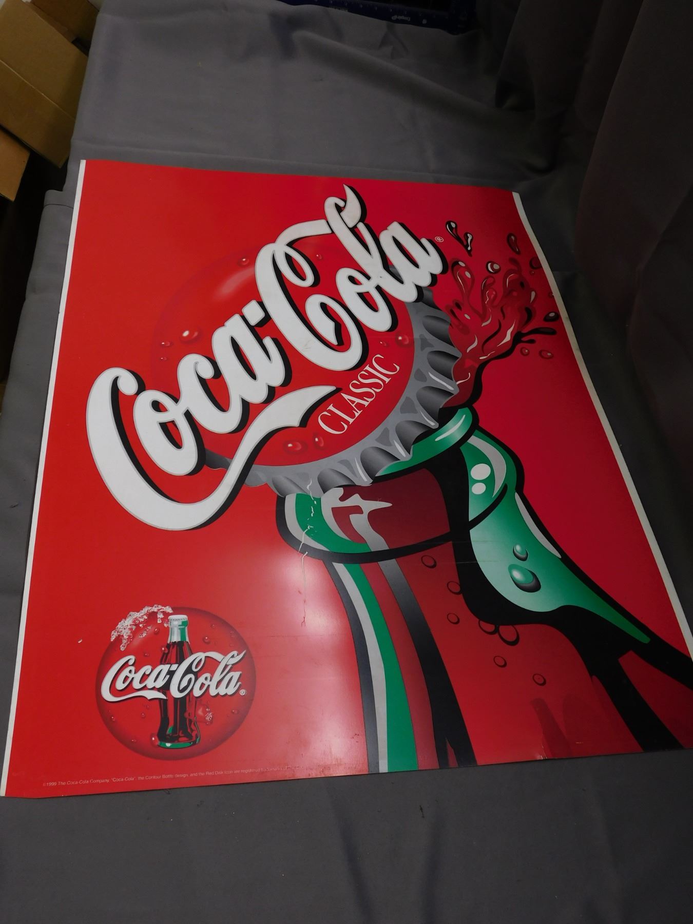 1999 Coca Cola Vinyl Sign 30" x 23"