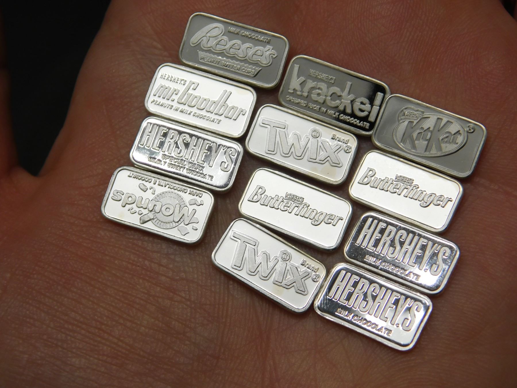 12pcs .999 Fine Silver One Gram Pieces by Candy Town Mint