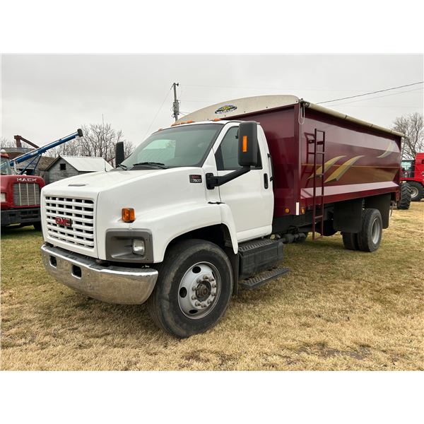 (Lots 24 & 25 are a Group Lot)2003 GMC 7500 Single Axle Grain Truck, 8.1 L Gas, 75,379 Km, 6 Spd. St