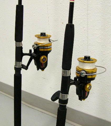 2 fishing rods: 1 is Shakespeare Sturdy Stik BWS 125 6' 6" Medium-Heavy ...
