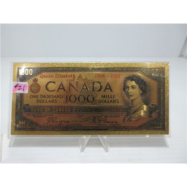 1954 DEVILS FACE $1000 BILL (QUEEN ELIZABETH II PHOTO'S) (COLLECTABLE ...