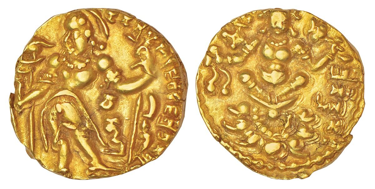 Ancient India: Gupta Empire - gold dinar of Chandra Gupta II (c.375-415 ...
