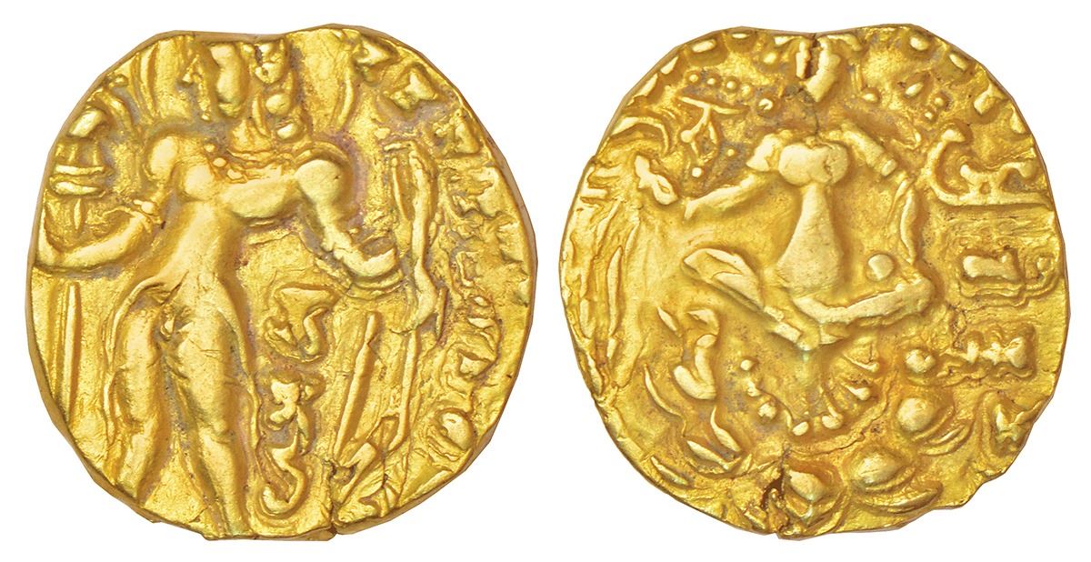 Ancient India: Gupta Empire - gold dinar of Chandra Gupta II (c.375-415 ...