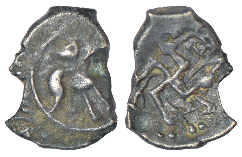 Medieval India: Rashtrakutas - alloyed copper coin of Dantidurga (c.735 ...
