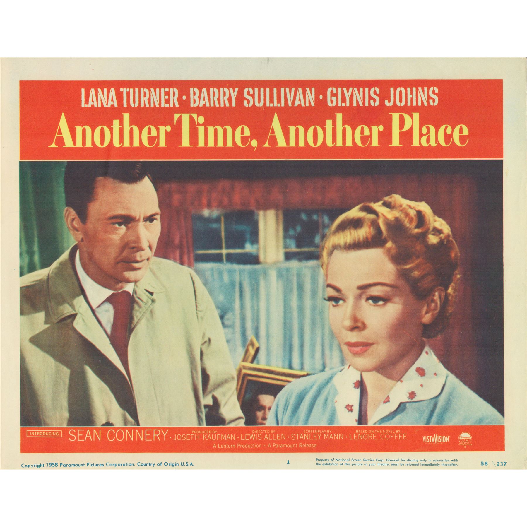 Another Time, Another Place 1958 original vintage lobby card