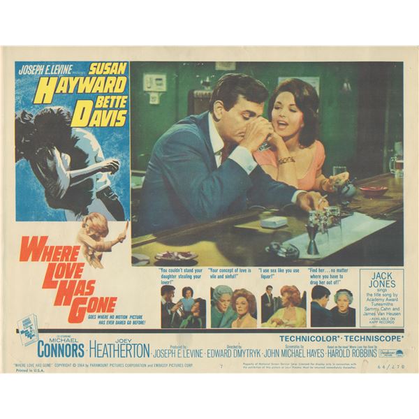 Where Love Has Gone set of 8 original lobby cards