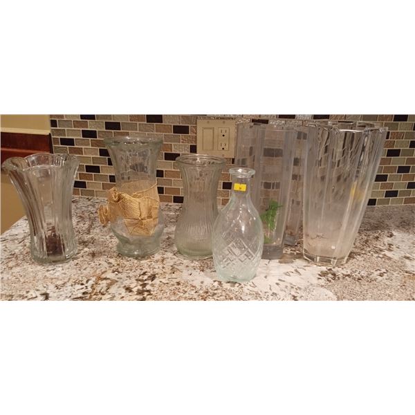 Assortment Of Crystal And Glass Vases Beck Auctions Inc
