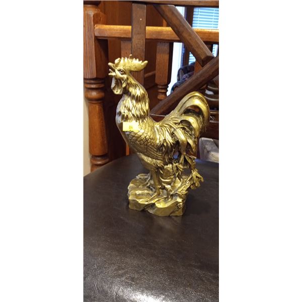 Brass Rooster Statue Beck Auctions Inc