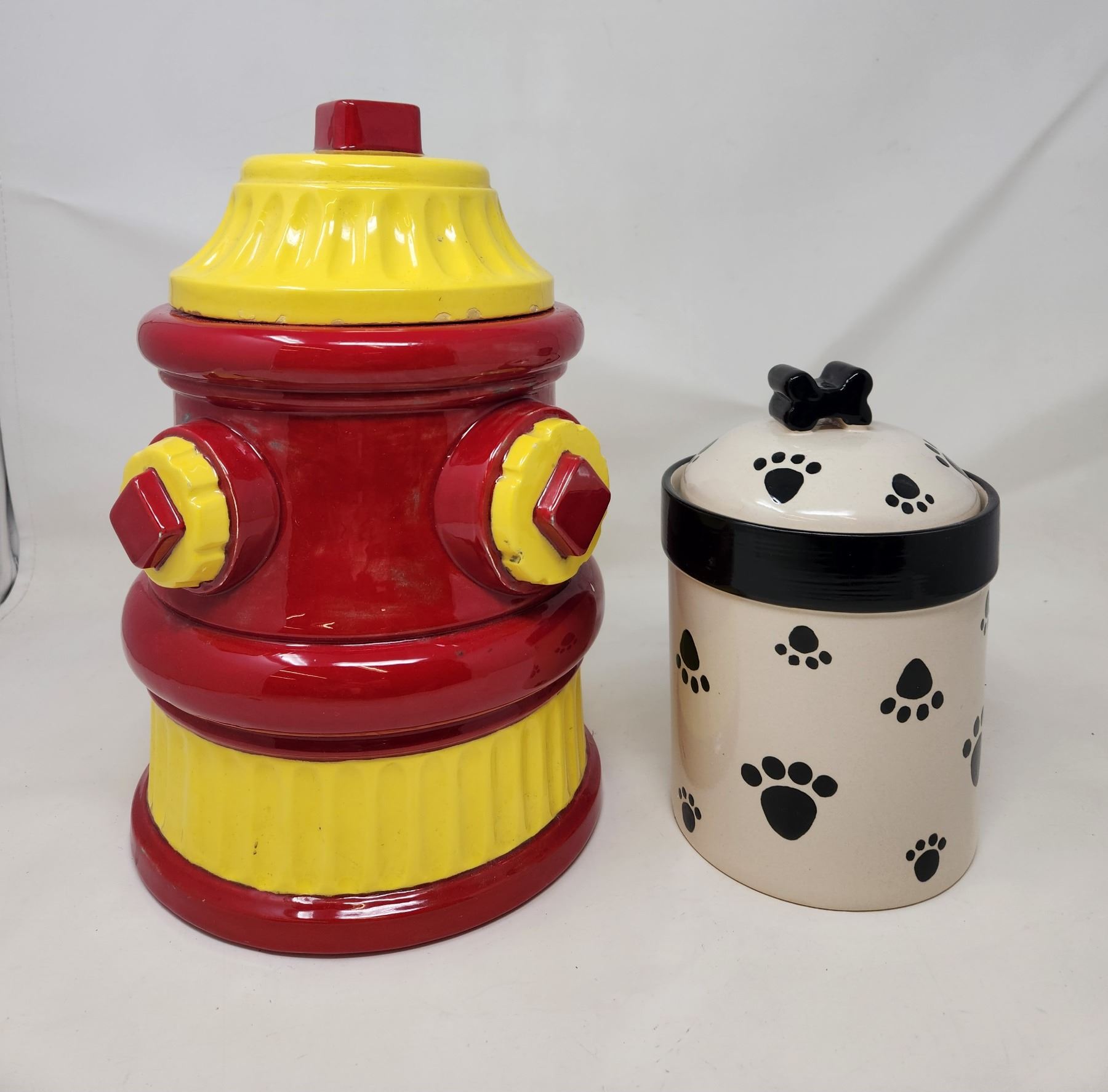 2 Ceramic Dog Treat Canisters