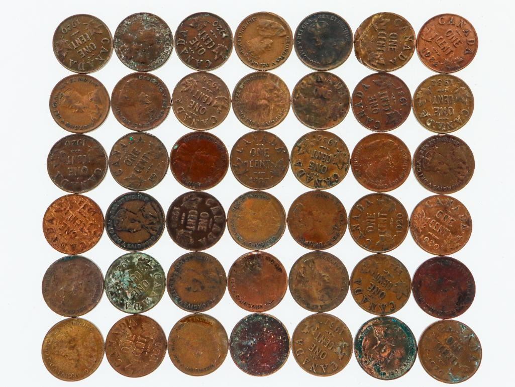 Collection of Canada, KING GEIRGE One Cent Coins - NO RESERVE