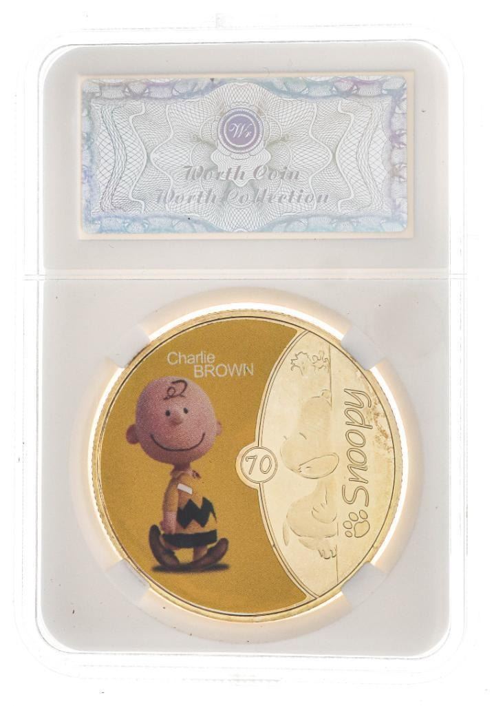 24kt Gold Foil Medallion - Peanuts Series - Snoopy