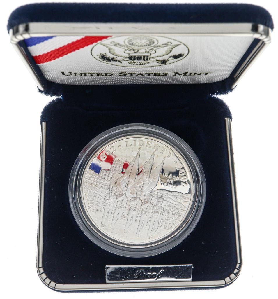 USA Mint 2002 US Military Academy Bicentennial Proof Silver Dollar