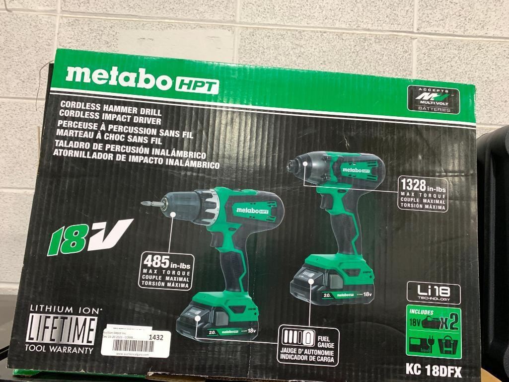 Metabo HPT 18V Cordless Hammer Drill & Impact Drill Combo Set with ...