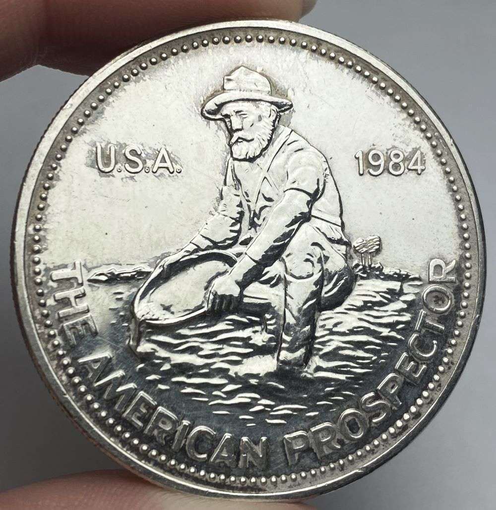1984 Engelhard The American Prospector Proof 1 ozt .999 Silver
