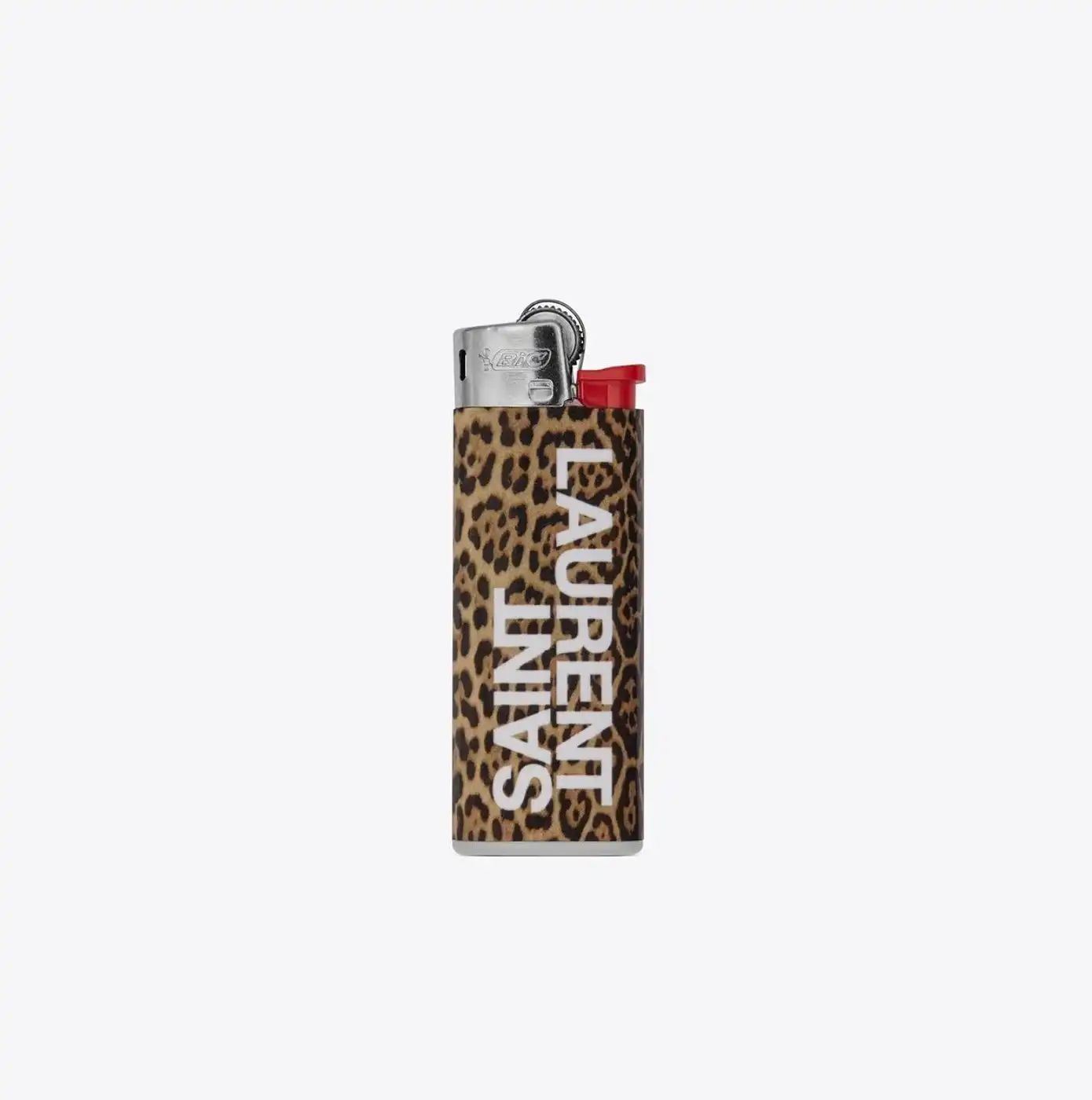Saint Laurent Paris lighter in leopard print