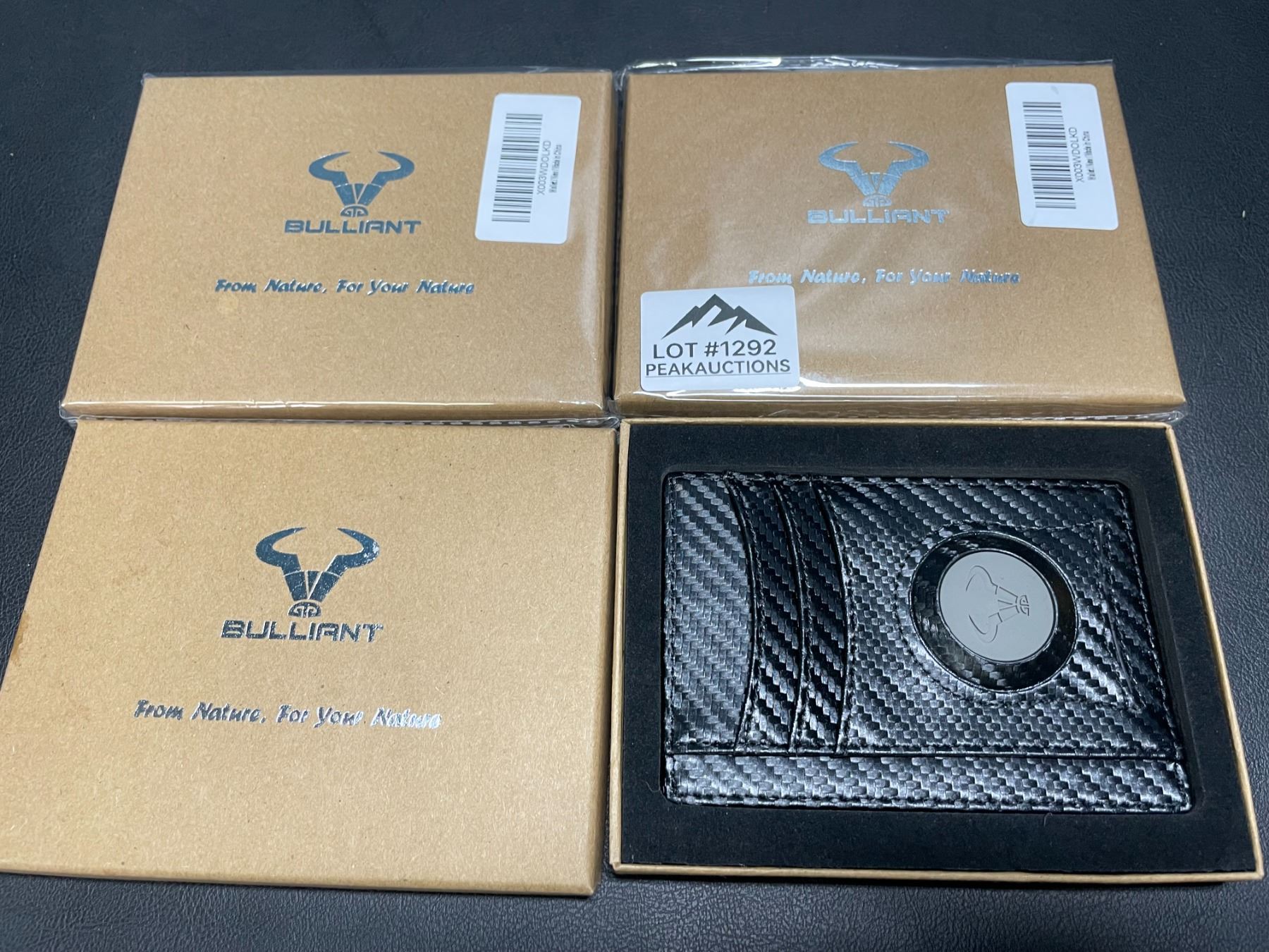 Lot of 3 Bulliant Slim Carbon Fiber Mens Wallets w/ Airtag Pocket