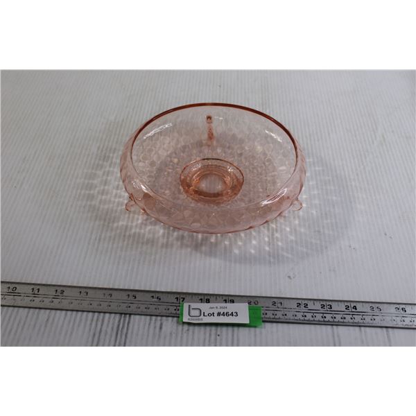 Pink Depression Glass Footed Bowl Bodnarus Auctioneering