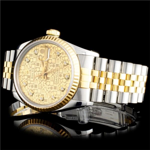 Rolex Diamond DateJust Two-Tone 36MM Wristwatch